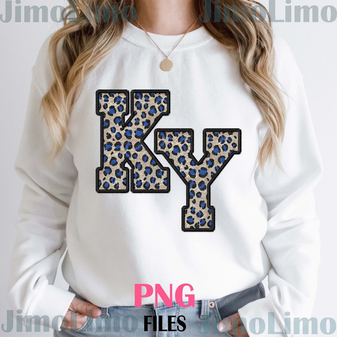 Glitter Kentucky Png Leopard Blue KY State Retro Vintage Faux Glitter Design Digital Files Print ...