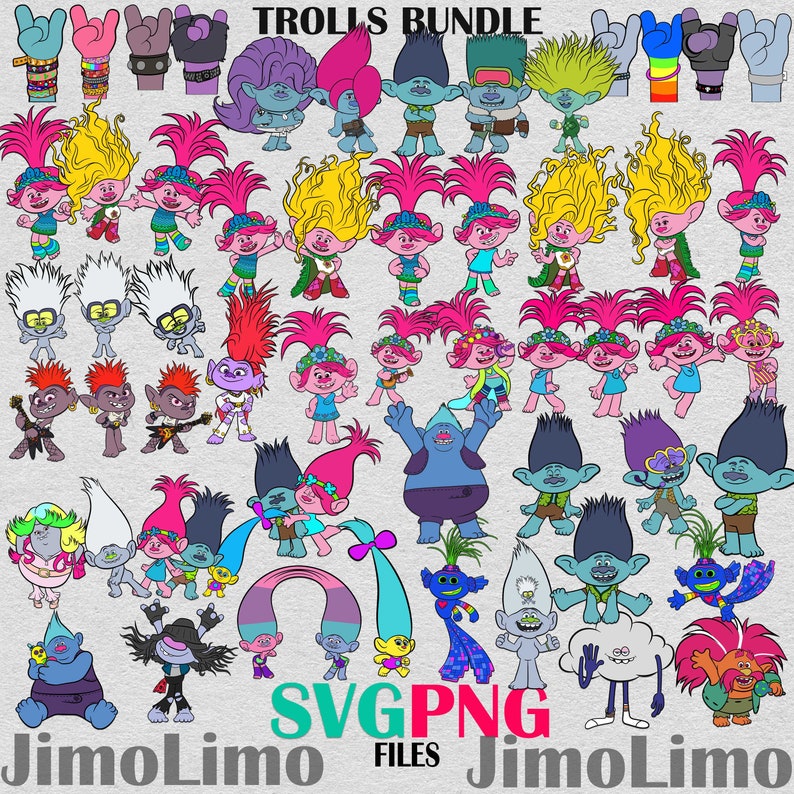 New Best Bundle Cartoon Characters Trolls 53 Svg Png Clipart Design ...