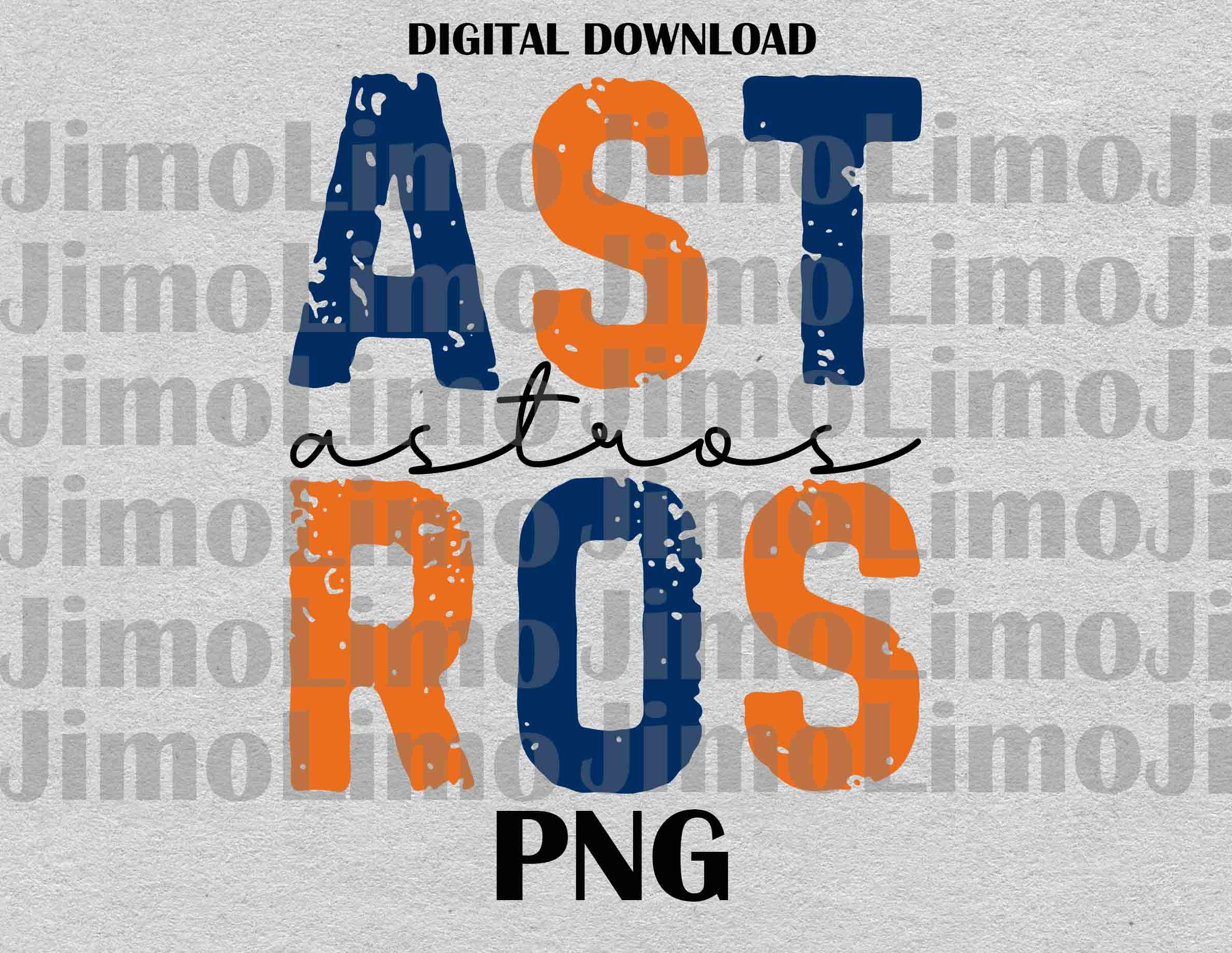 Astros Png Distressed Retro Vintage Letters Files Astros Digital Print ...