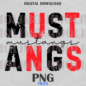 Mustangs Png Distressed Retro Vintage Letters Files Digital Mustang ...