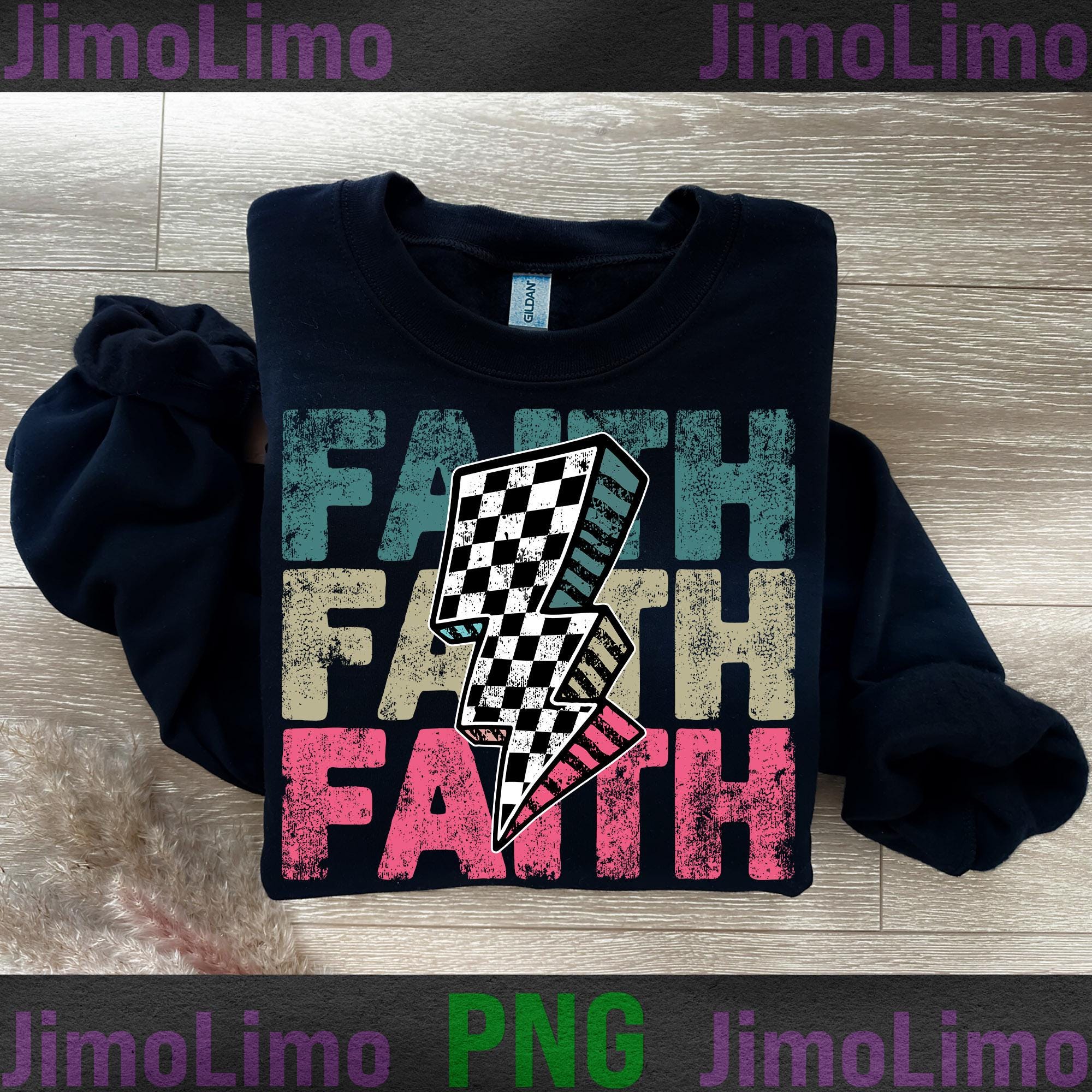 Faith Lightning Bolt PNG: Distressed Christian Design (digital Download ...