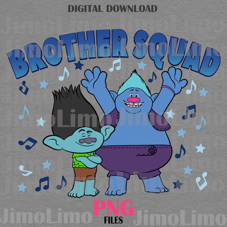 Trolls Brother Squad PNG, Custom Birthday Design (digital Download) - Etsy