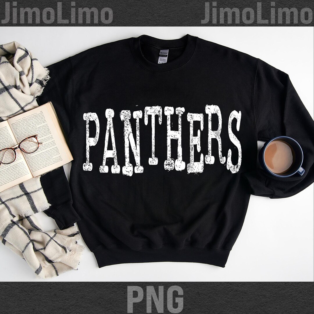 Retro Panthers Typography PNG: Distressed Vintage Design (digital ...