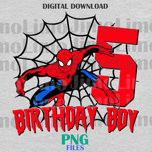 5th Birthday Spider Man Png - Etsy