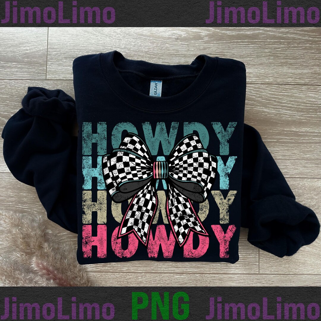 Bow Howdy Png Coquette Bow Png Western Cowboy Checkered Png Grunge ...