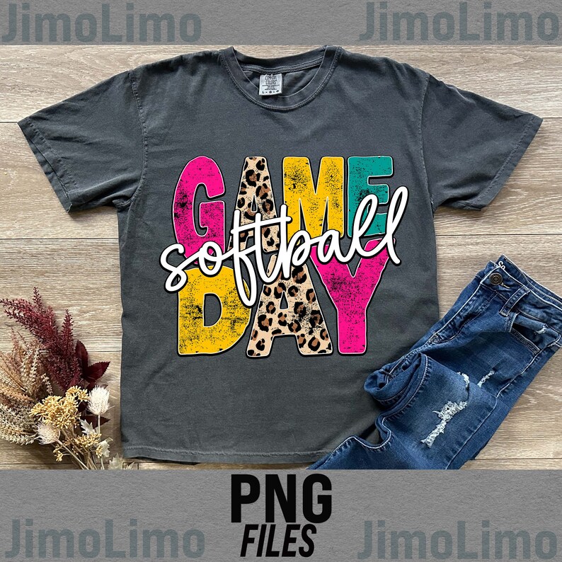 Distressed Leopard Softball Game Day PNG File (digital Download) - Etsy
