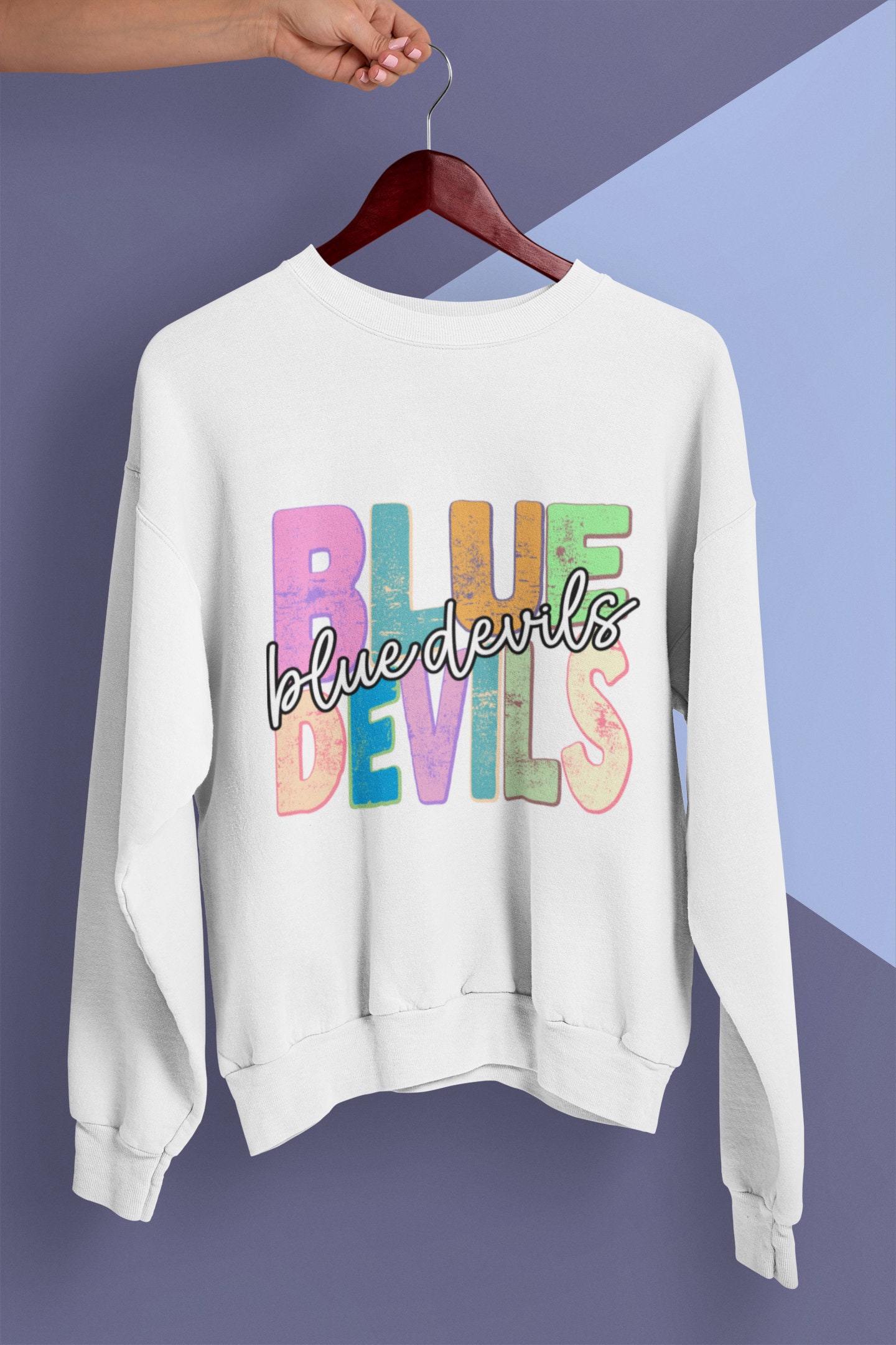 Blue Devils Png 4 Design Blue Devils Free Distressed Retro Vintage ...