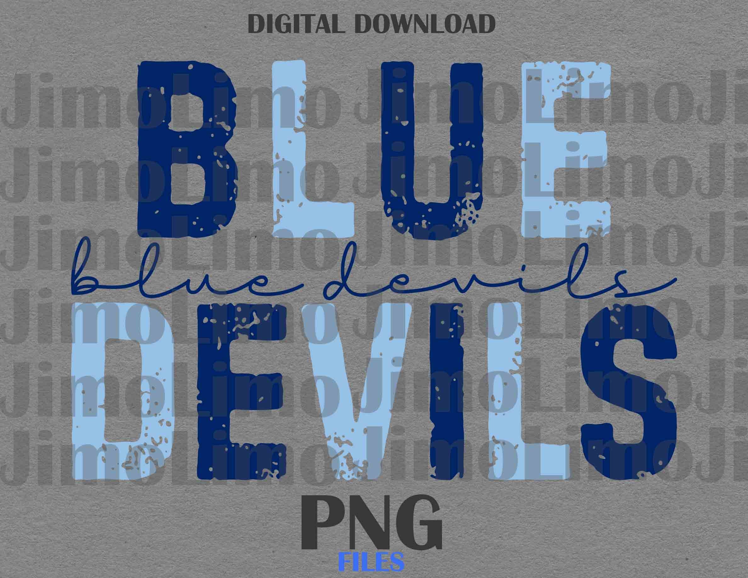 Blue Devils Png Distressed Retro Vintage Letters Files Digital - Etsy