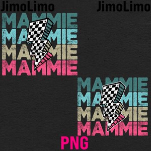 Retro Lightning Bolt PNG: Mammie Checkered Design (digital Download - Etsy