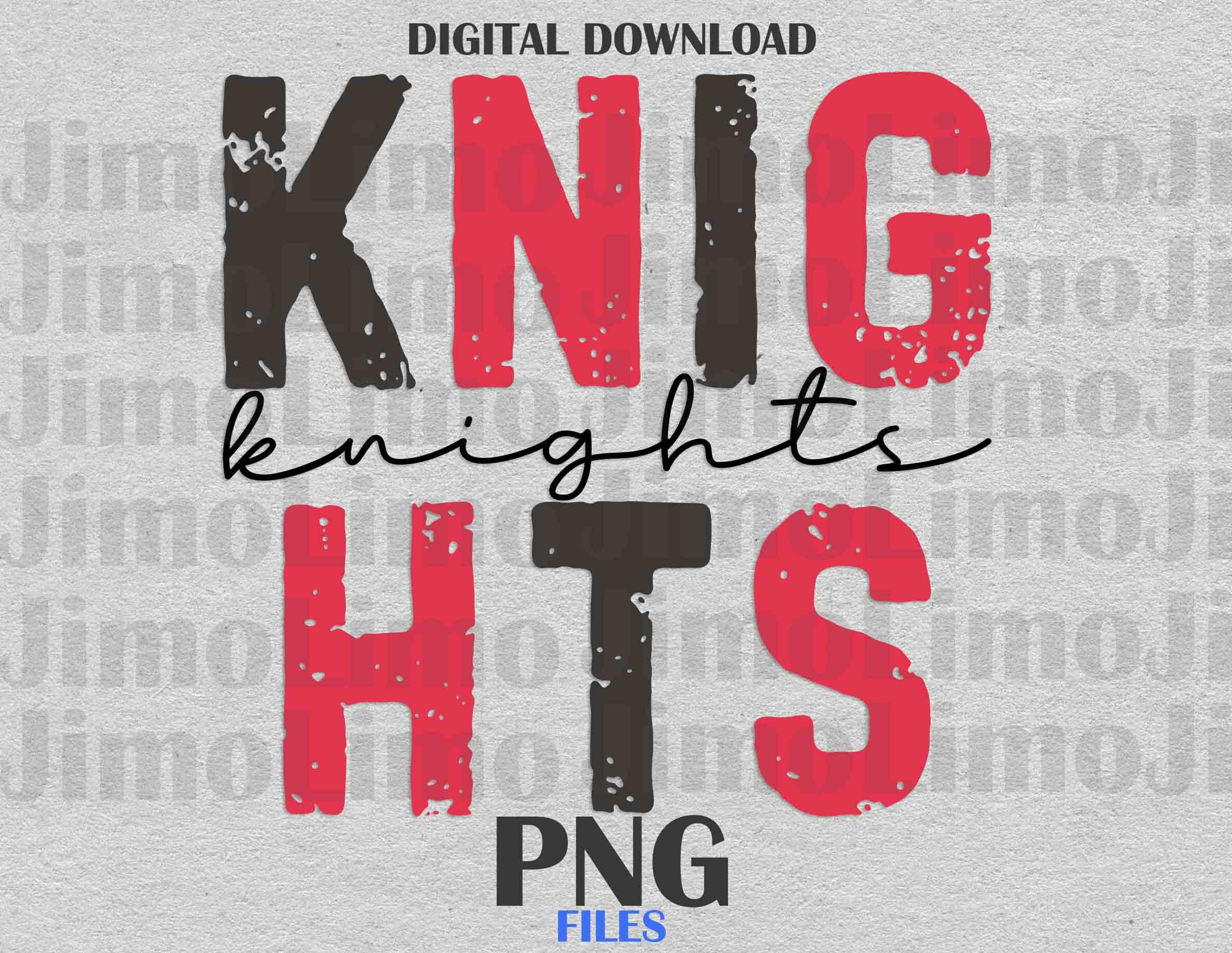 Knights Png Distressed Retro Vintage Letters Files Knight - Etsy
