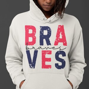 Braves Png Distressed Retro Vintage Letters Files Brave Digital Print ...