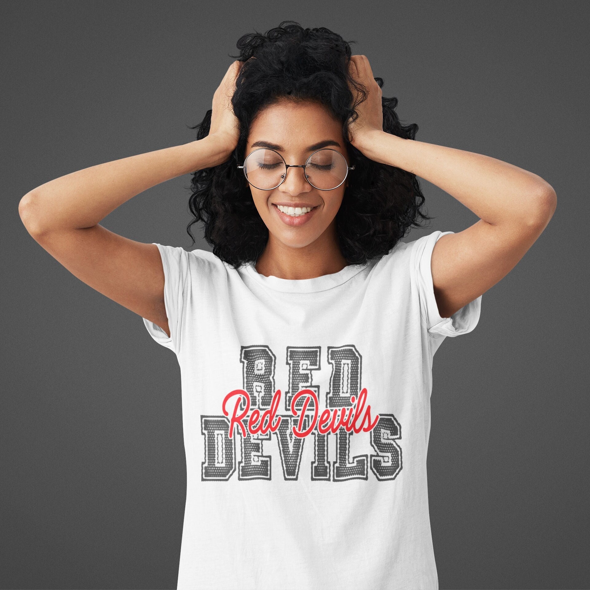 Red Devils Png Distressed Retro Vintage Letters Files Red Devils ...