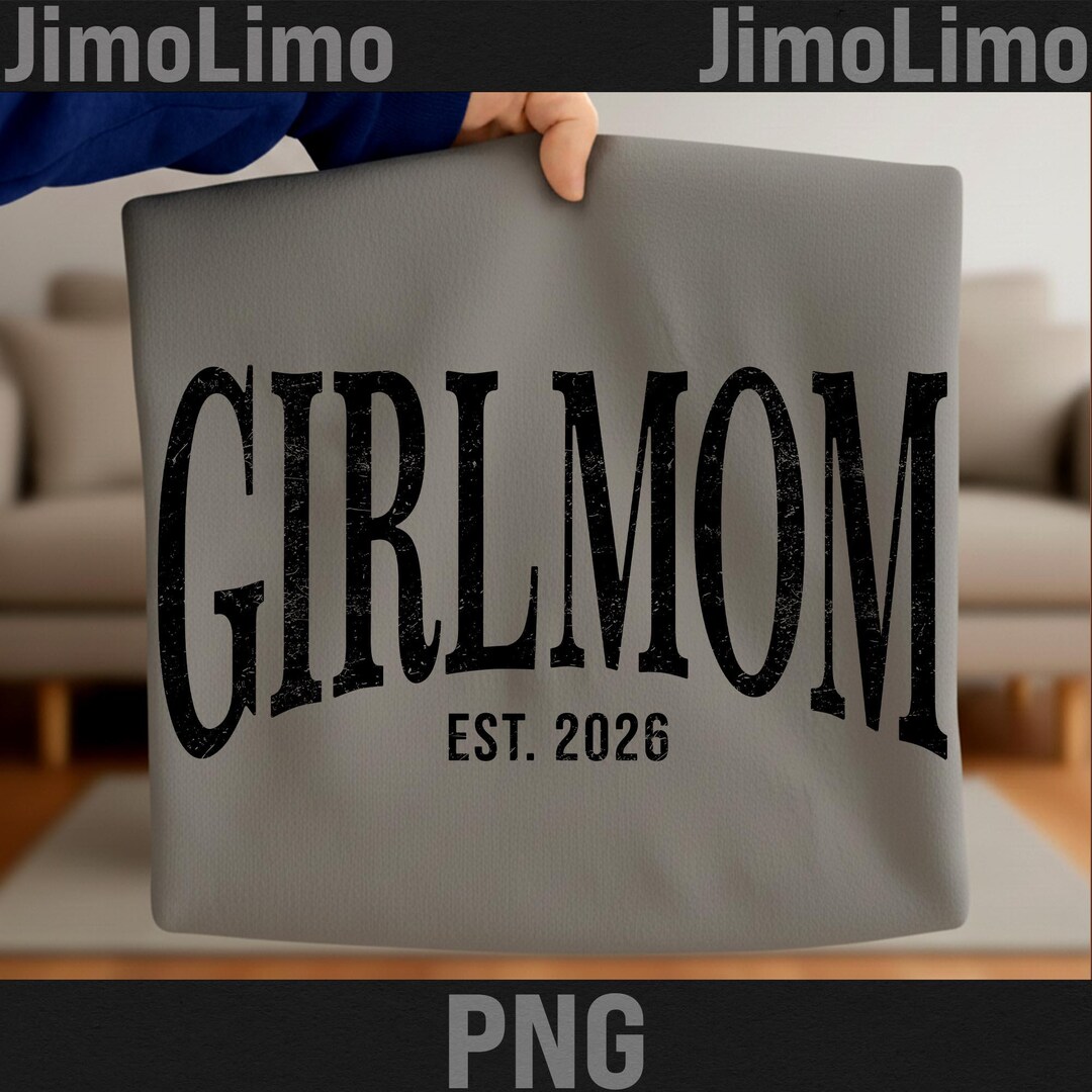 Retro Girl Mom Est 2026 PNG: Distressed Vintage Mother Day Design ...