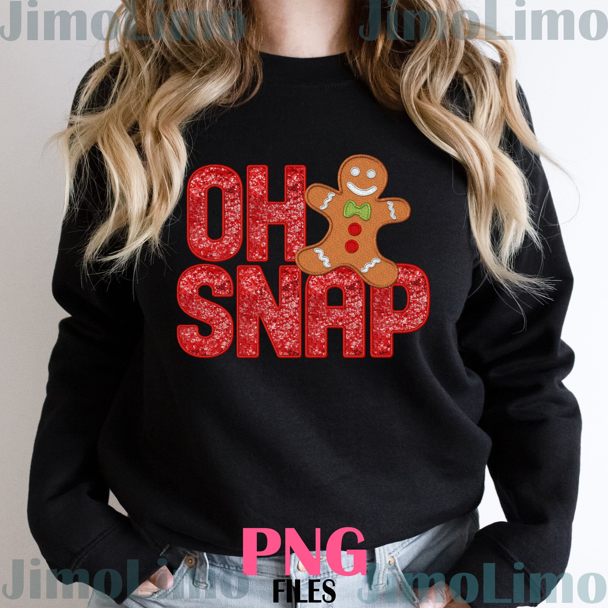 Oh Snap Glitter Png Christmas Cookies Faux Glitter Sequin Embroidery Digital Design Files for ...