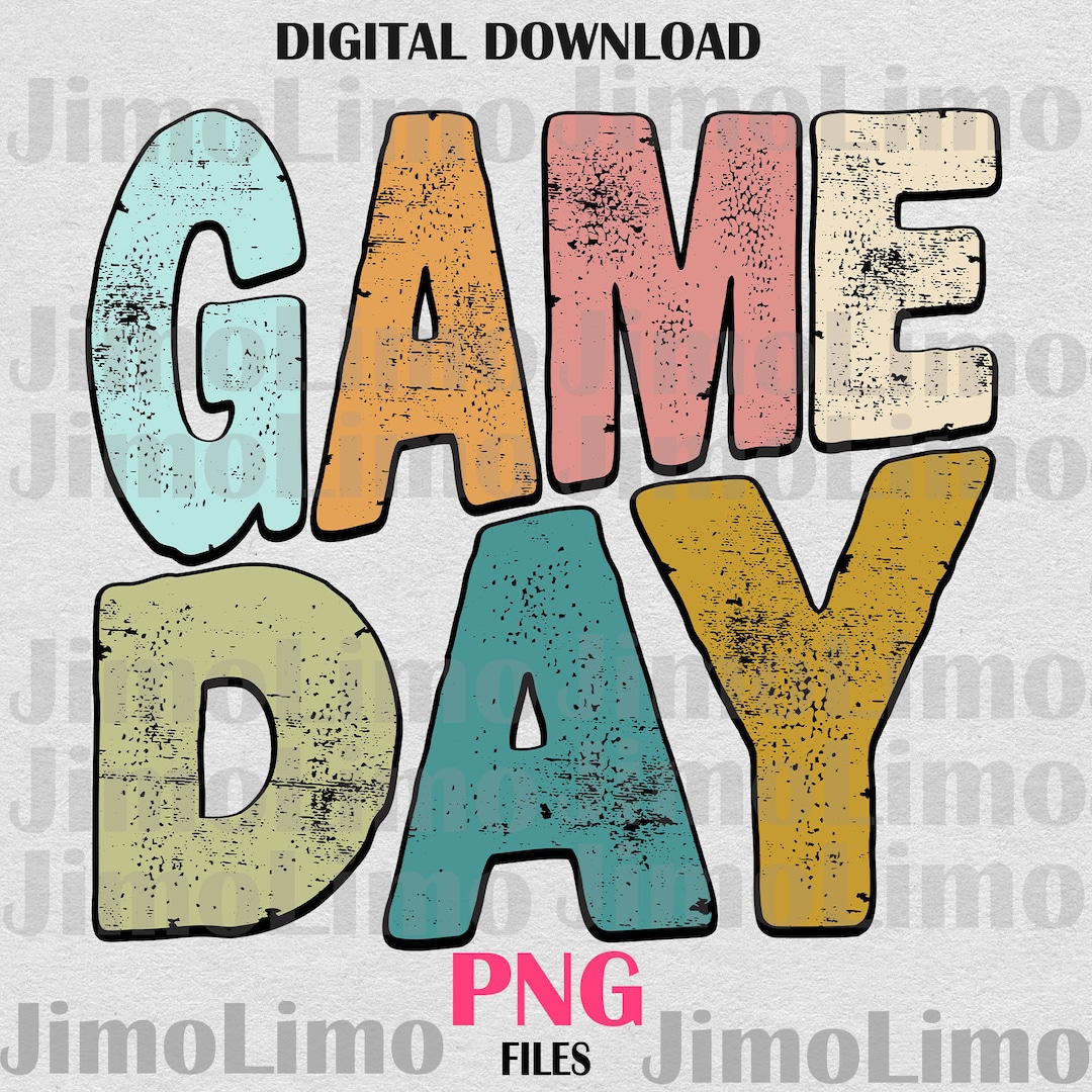 Sport Design Shirt Game Day Png File Distressed Letters Retro Vintage ...