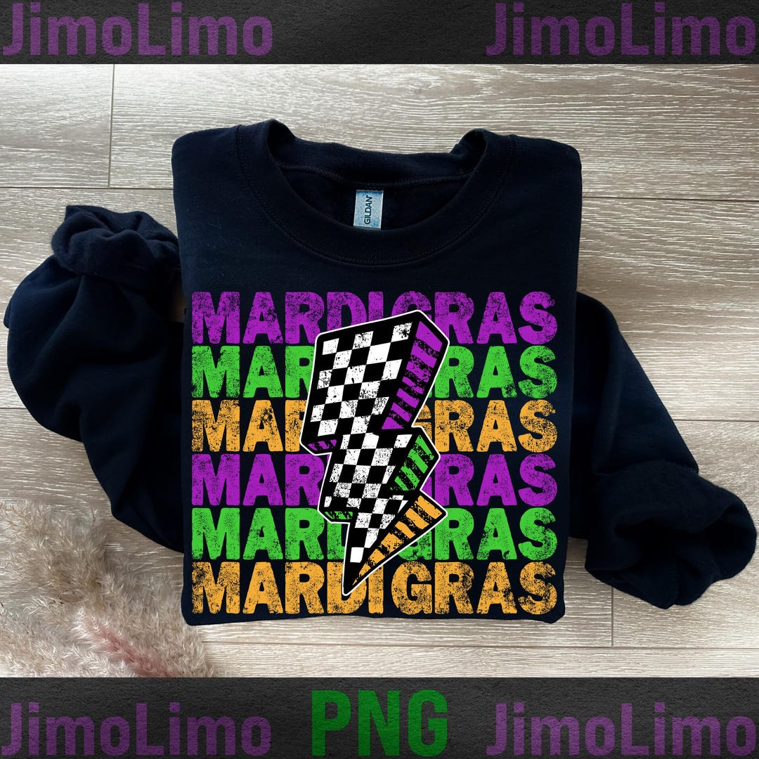 Mardi Gras Lightning Bolt PNG: Checkered Louisiana Festival Design ...