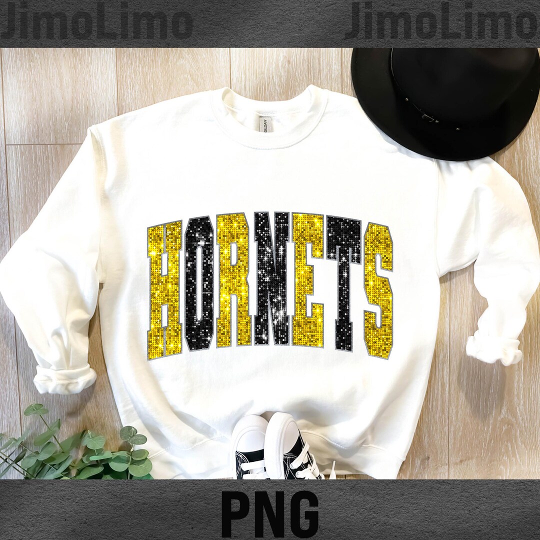 Hornets Png Faux Glitter Sequins Png Retro Vintage Print Sublimation ...