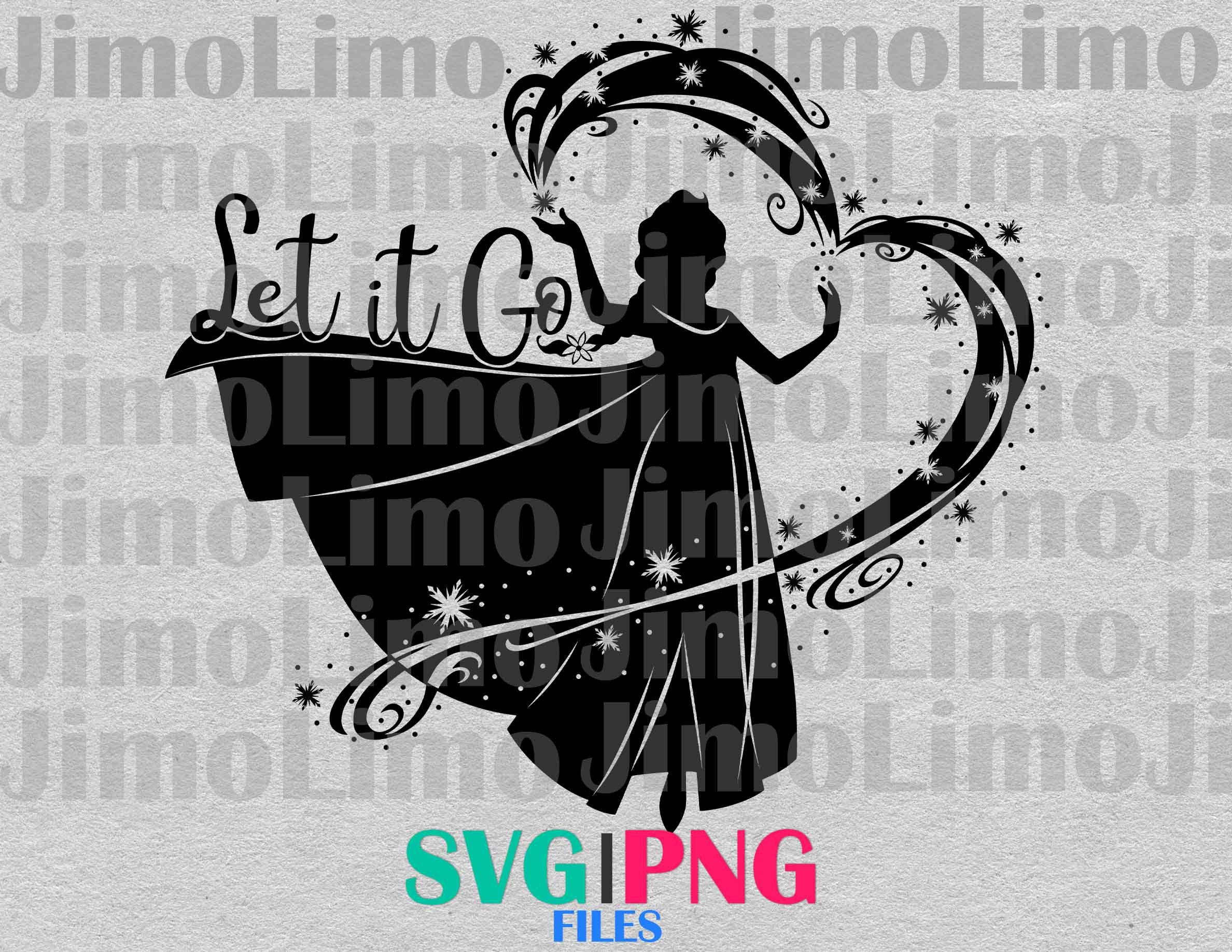 Let It Go 2 Svg Png Elsa Ice Snowflakes Character Silhouette Files ...