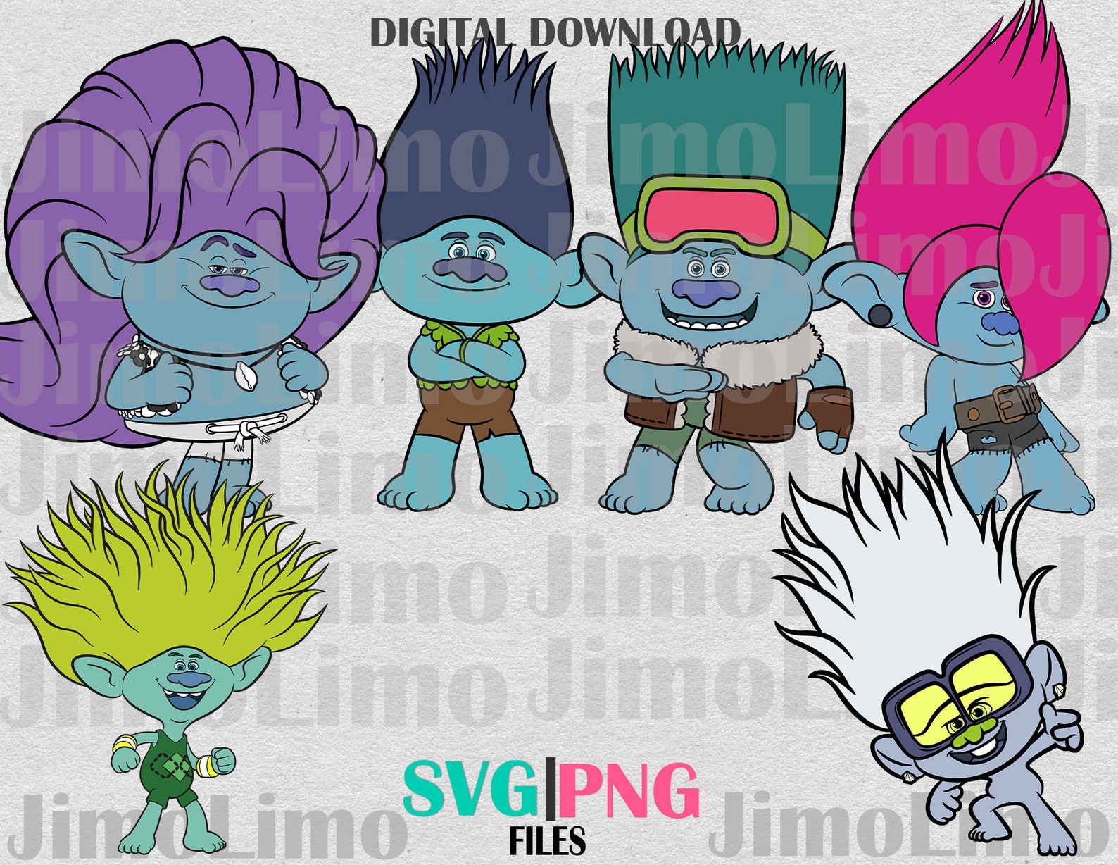 New Best Bundle Cartoon Characters Trolls 53 Svg Png Clipart Design ...