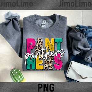 Panthers Png Leopard Cheetah Pattern Distressed Retro Vintage Letters ...