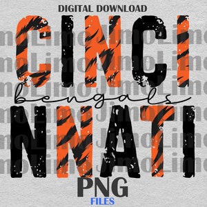Bengals Cincinnati Png Distressed Retro Vintage Letters Files Bengal ...