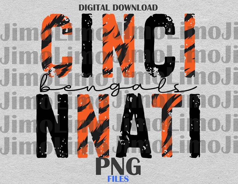 Bengals Cincinnati Png Distressed Retro Vintage Letters Files Bengal ...