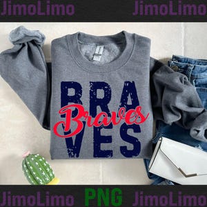 Braves Png Distressed Retro Vintage Letters Files Brave Digital Print ...