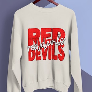 Red Devils Png Distressed Retro Vintage Letters Files Red Devils ...