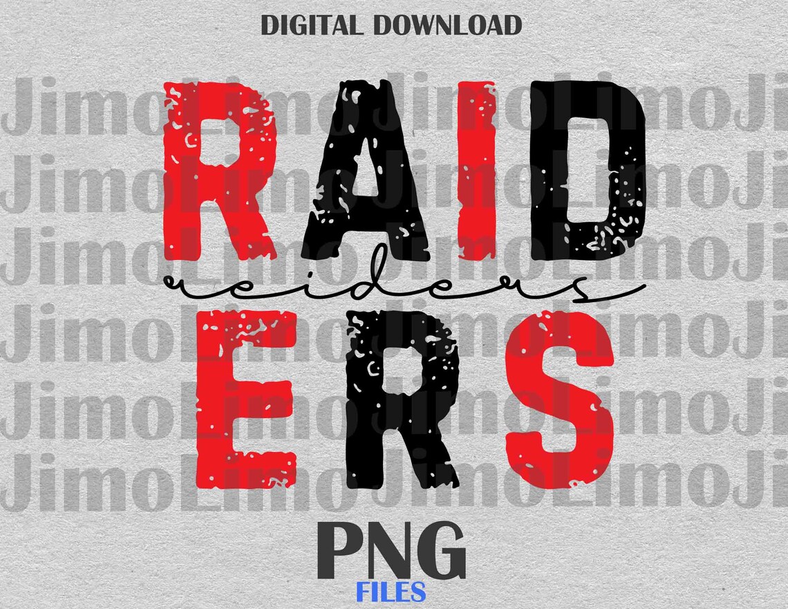 Raiders Png Distressed Retro Vintage Letters Files Digital - Etsy