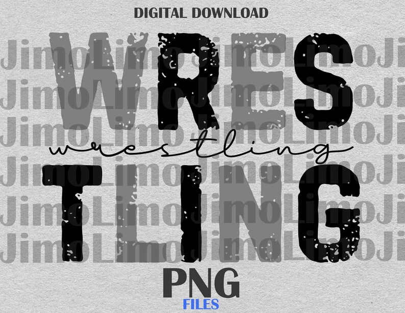 Wrestling Png Distressed Retro Vintage Letters Files Digital Wrestling ...