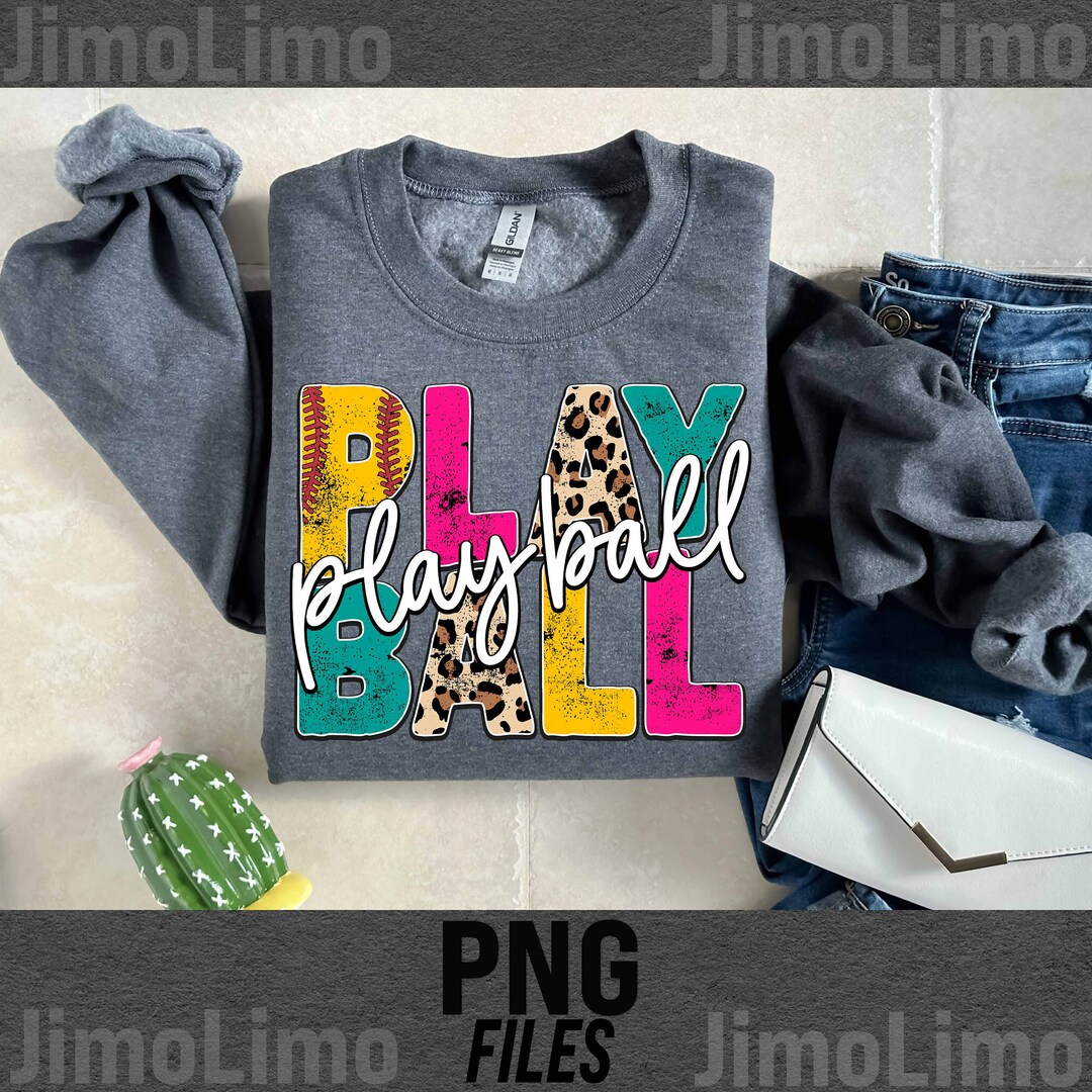 Play Ball Png File Distressed Leopard Cheetah Vintage Retro Style ...