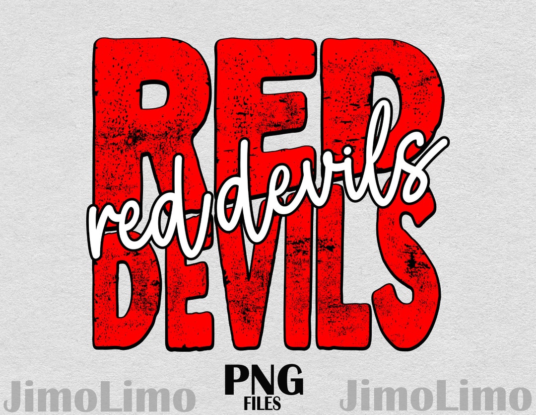Red Devils Png Distressed Retro Vintage Letters Files Red Devils ...