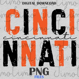 Cincinnati Png Distressed Retro Vintage Letters Files Cincinnati ...