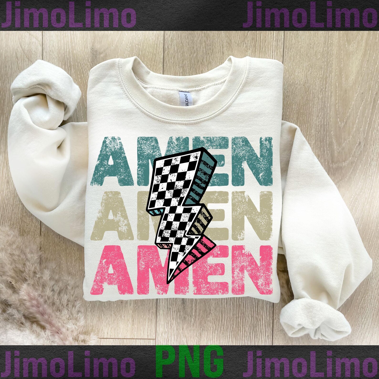 Amen Lightning Bolt PNG: Distressed Christian Design (digital Download ...