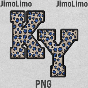 Retro Glitter Kentucky Png Leopard Blue KY State Varsity Retro Vintage ...