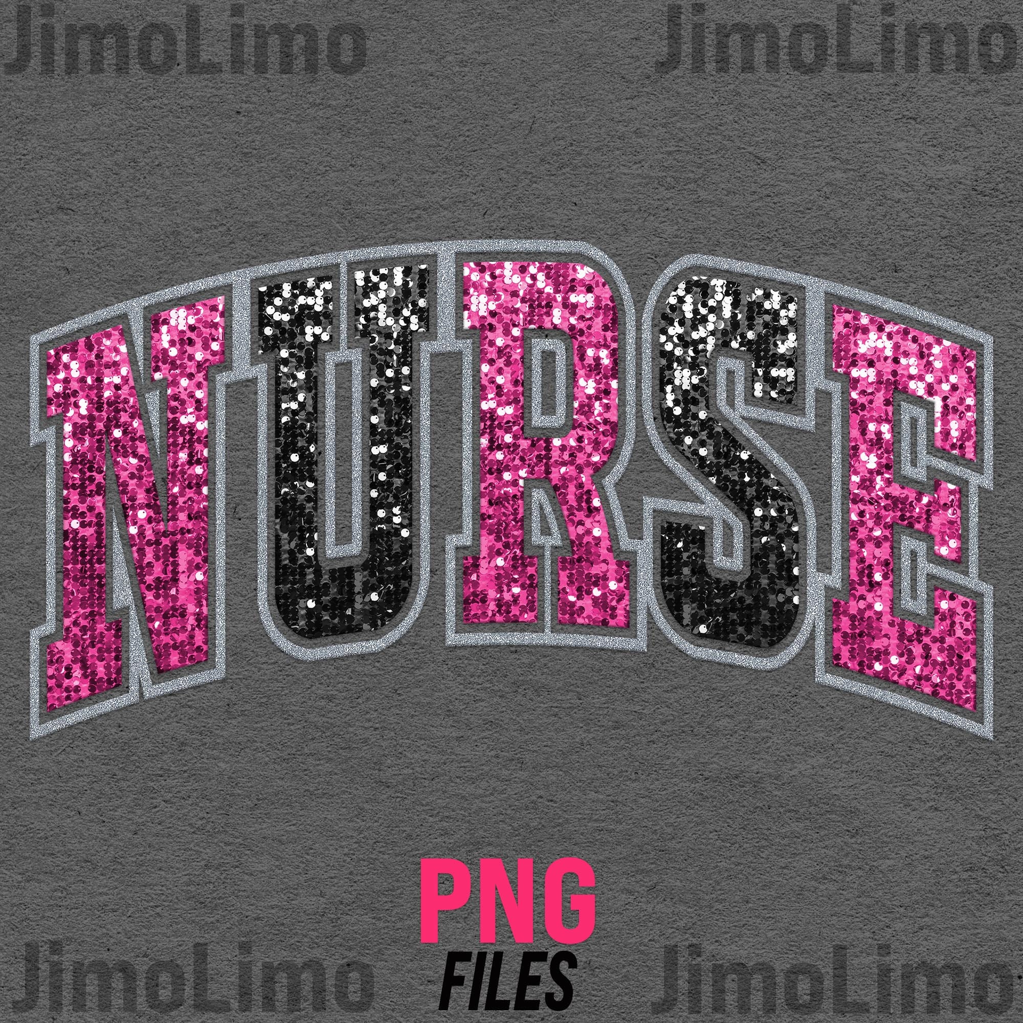 Vintage Varsity Nurse Glitter PNG, Sublimation Design (digital Download ...