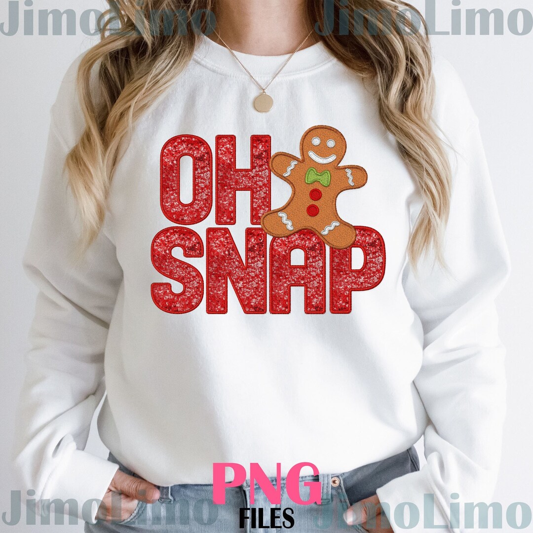 Oh Snap Glitter Png Christmas Cookies Faux Glitter Sequin Embroidery Digital Design Files for ...