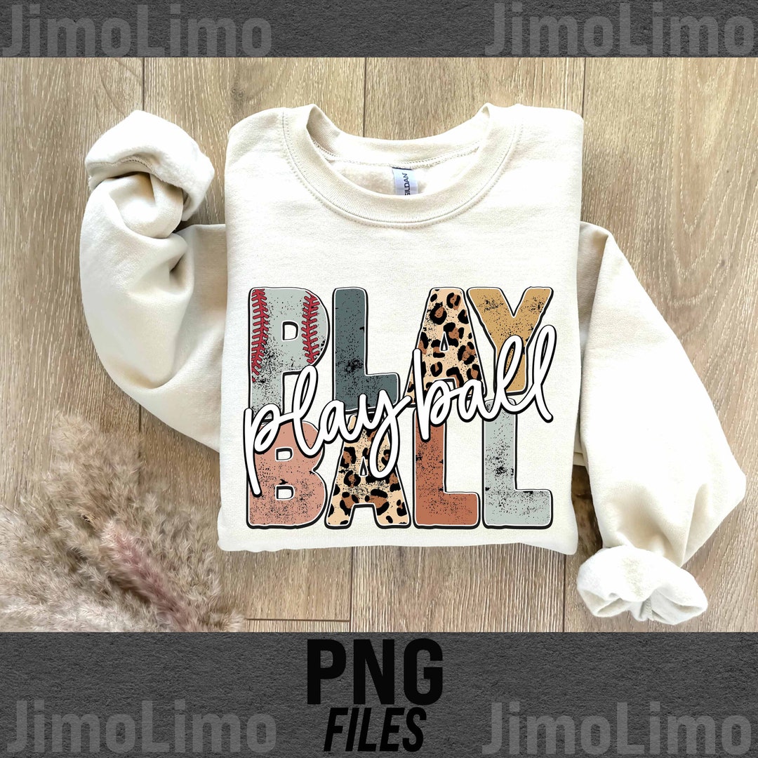 Play Ball PNG: Distressed Leopard Baseball Softball Design (digital ...