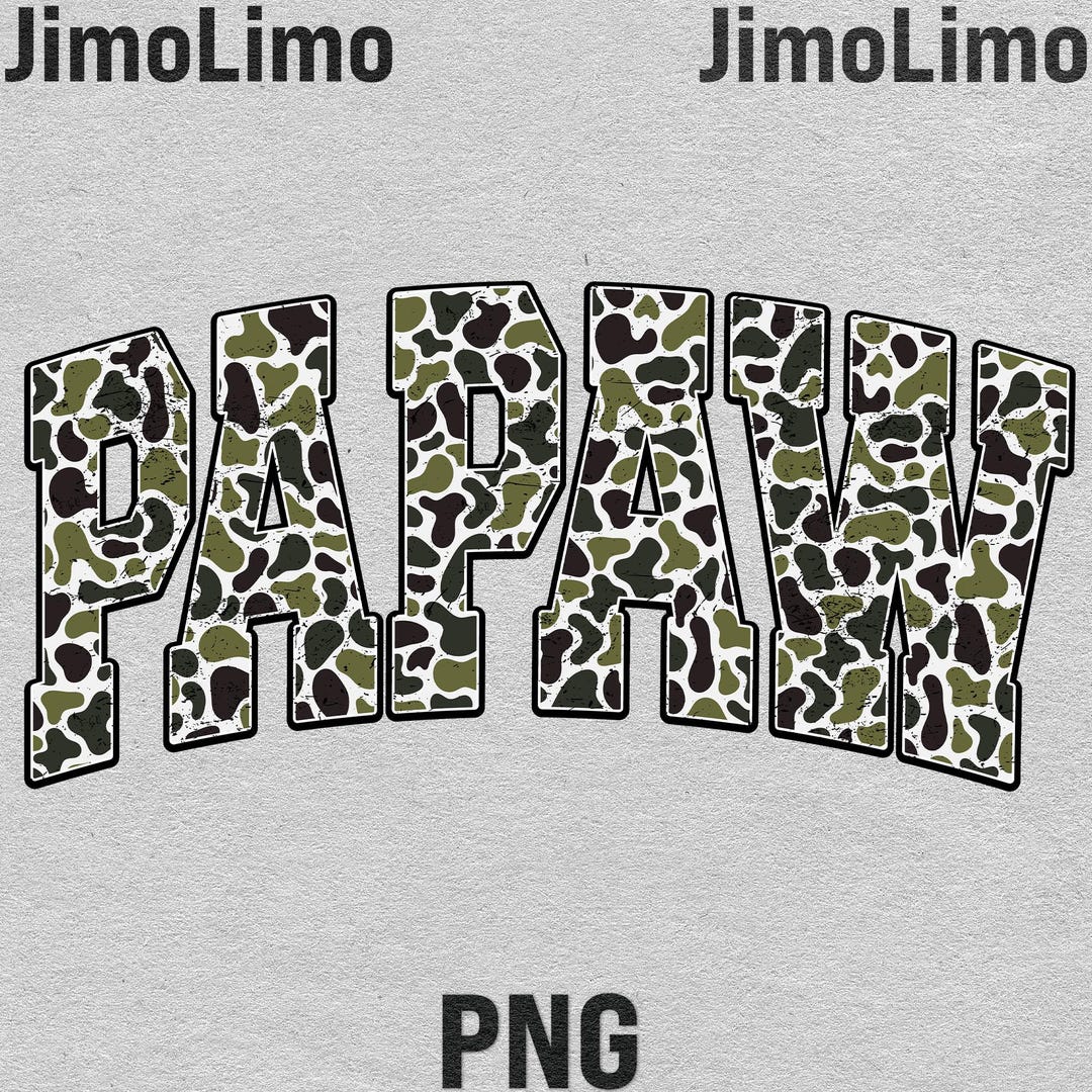 Retro Camo Papaw PNG: Distressed Varsity Design (digital Download - Etsy