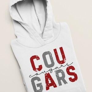 Cougars Png Distressed Retro Vintage Letters Files Digital Cougar Print ...