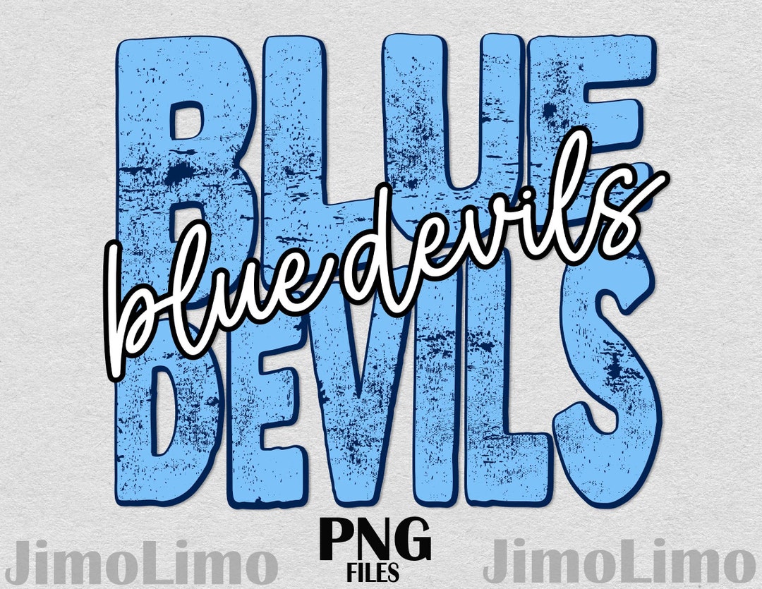 Blue Devils Png Distressed Retro Vintage Letters Files Digital Blue ...