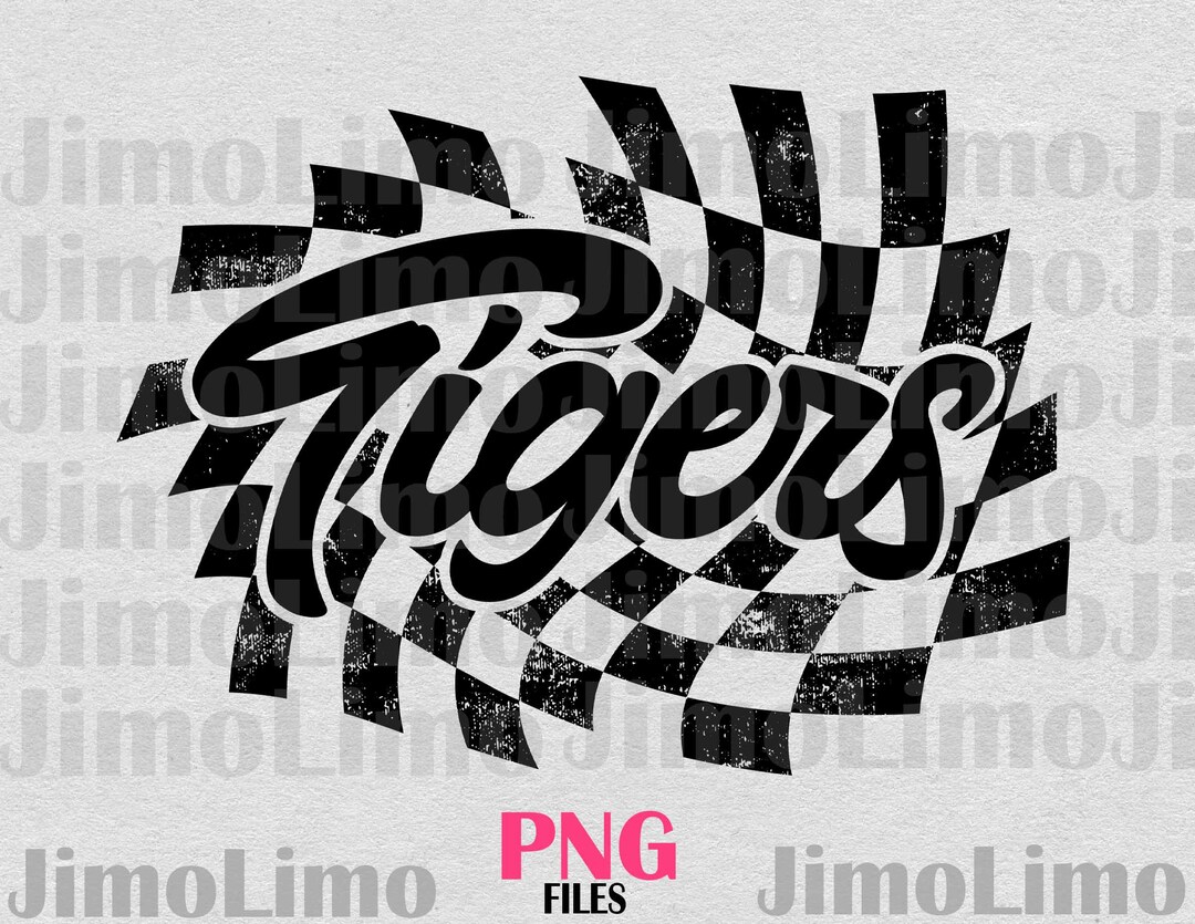 Checkered Tigers Png Distressed Retro Vintage Letters Files Tiger ...
