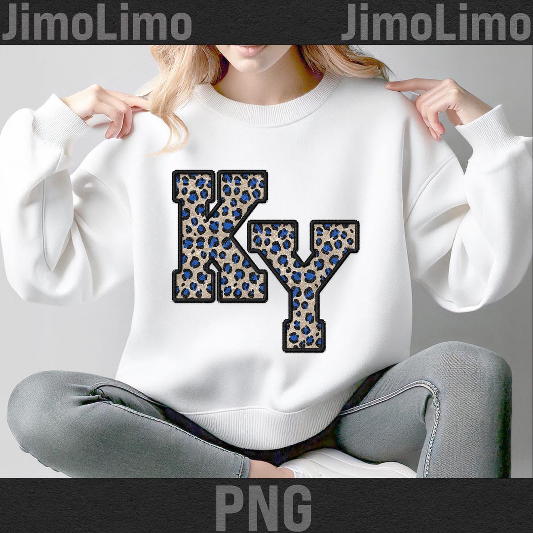 Retro Glitter Kentucky Png Leopard Blue KY State Varsity Retro Vintage ...