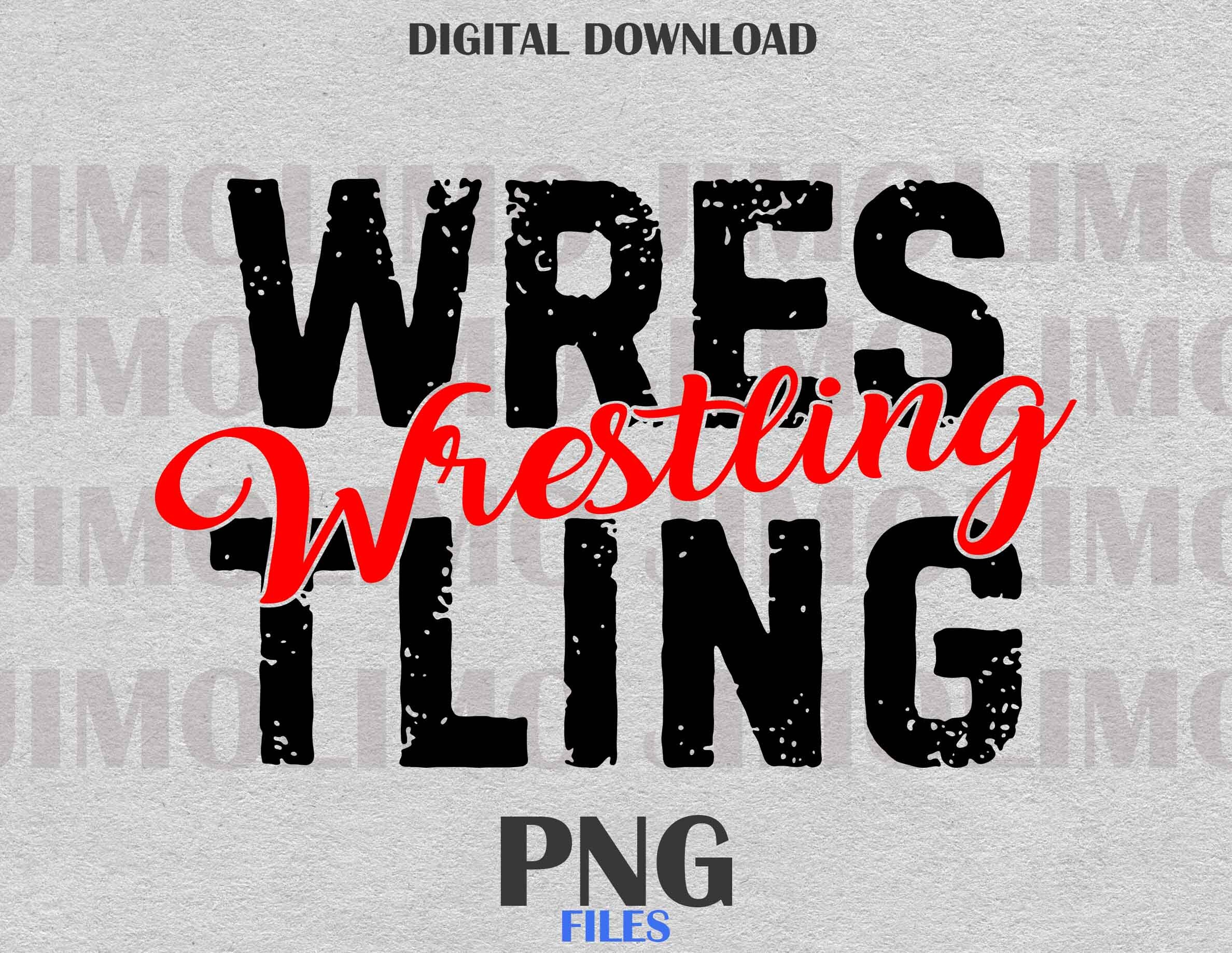 Wrestling Png Distressed Retro Vintage Letters Files Digital - Etsy