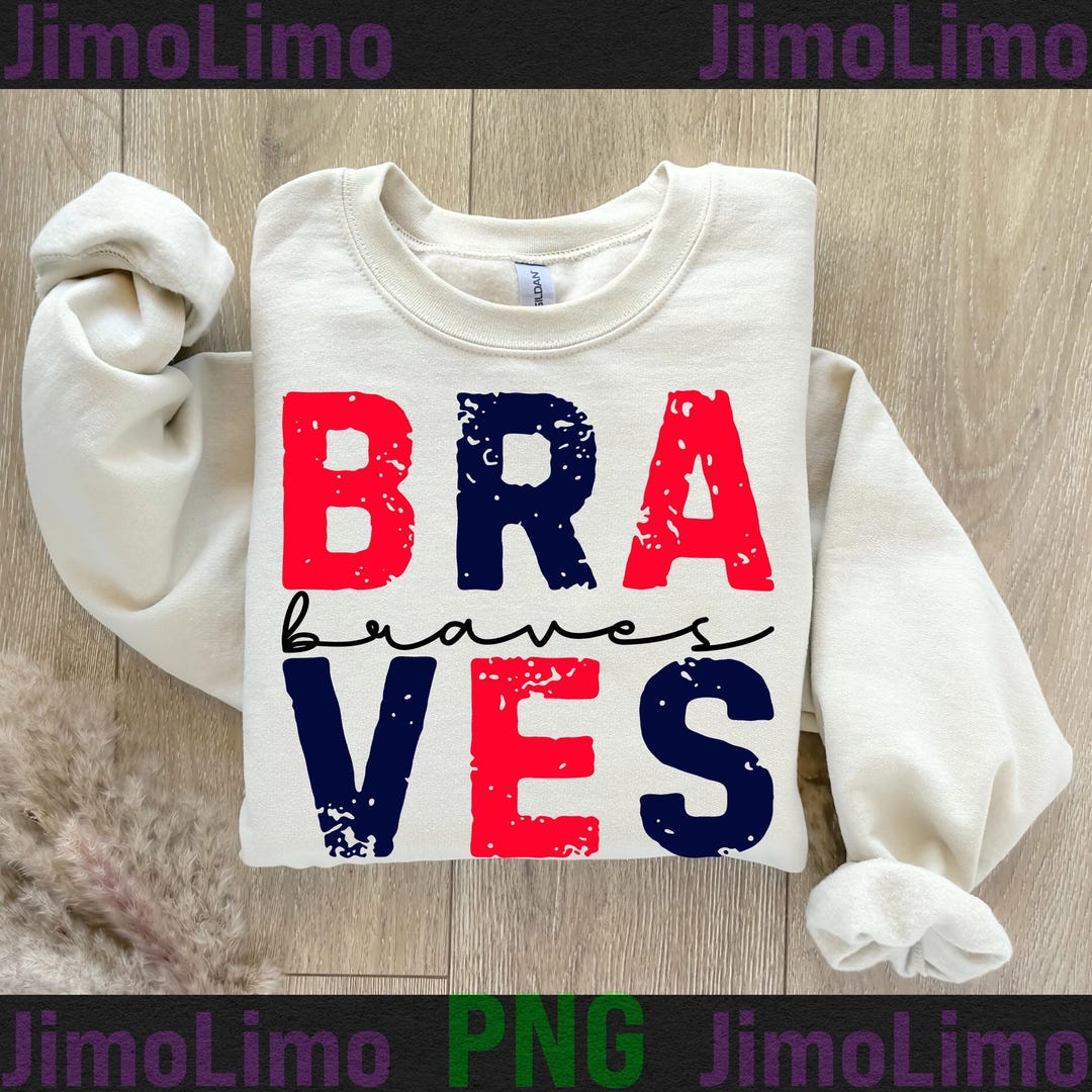 Braves Png Distressed Retro Vintage Letters Files Brave Digital Print ...