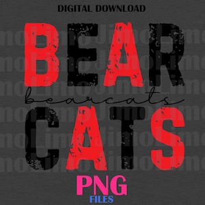 Bearcats Png Distressed Leopard Retro Vintage Letters Files Bearcats ...