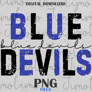 Blue Devils Png Distressed Retro Vintage Letters Files Digital Blue ...