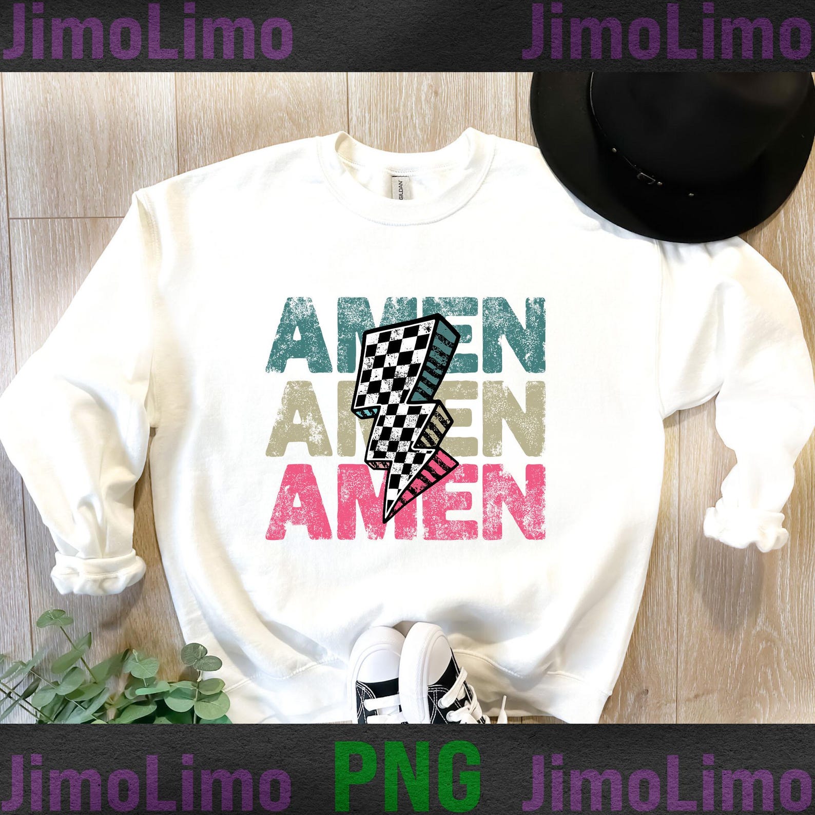 Amen Lightning Bolt PNG: Distressed Christian Design (digital Download ...