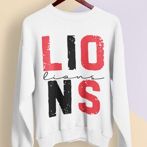 Lions Png Distressed Retro Vintage Letters Files Digital Lions Print ...