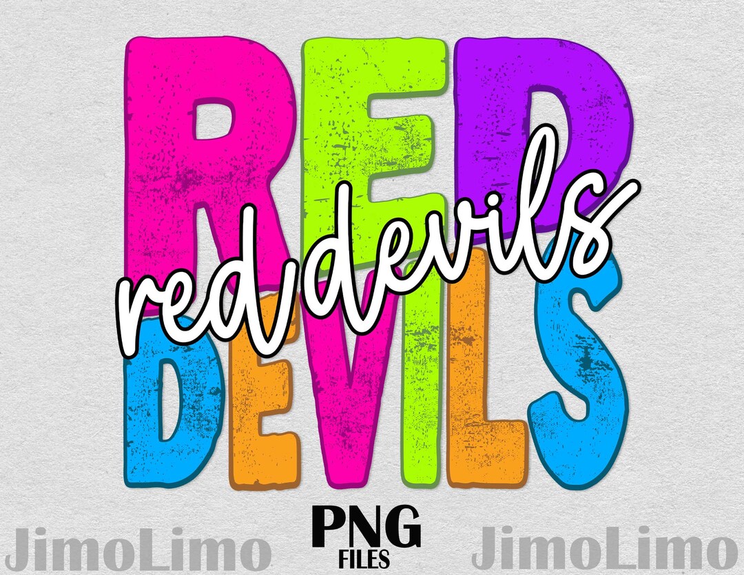 Red Devils Png Distressed Retro Vintage Letters Files Red Devils ...